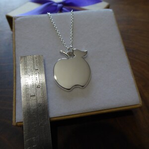 Apple Necklace, Silver Apple Pendant - Etsy UK