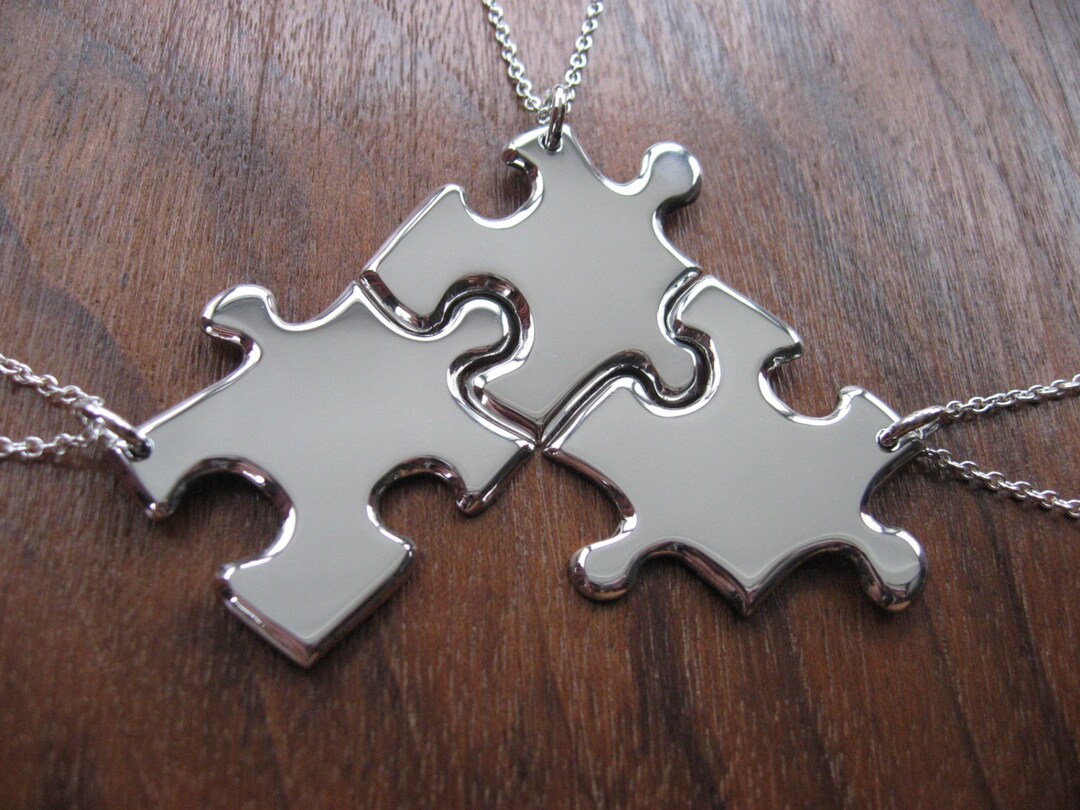 Tre collane pendenti puzzle in argento del migliore amico - Etsy Italia