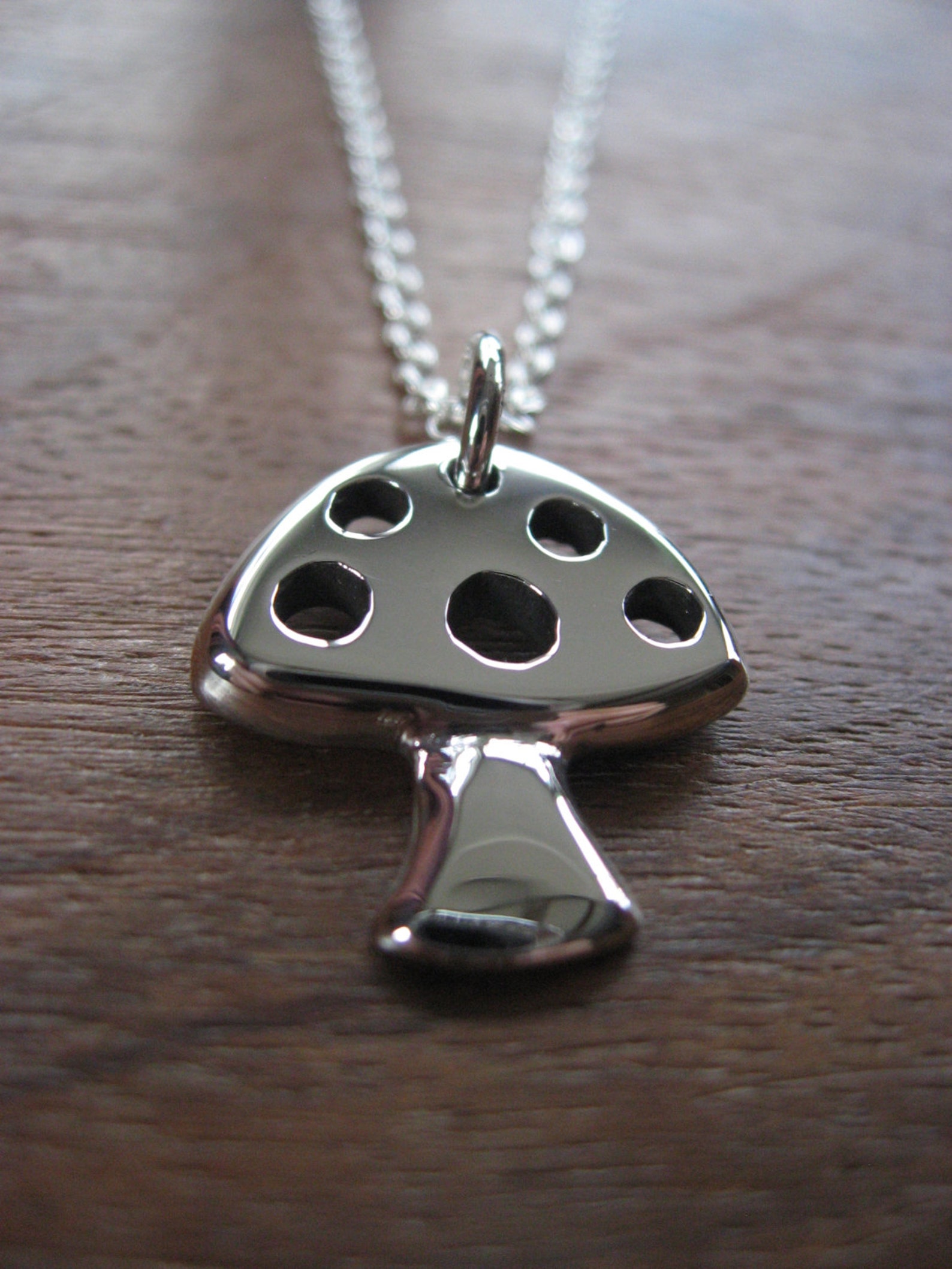 Miniature Silver Mushroom Charm Pendant Necklace - Etsy