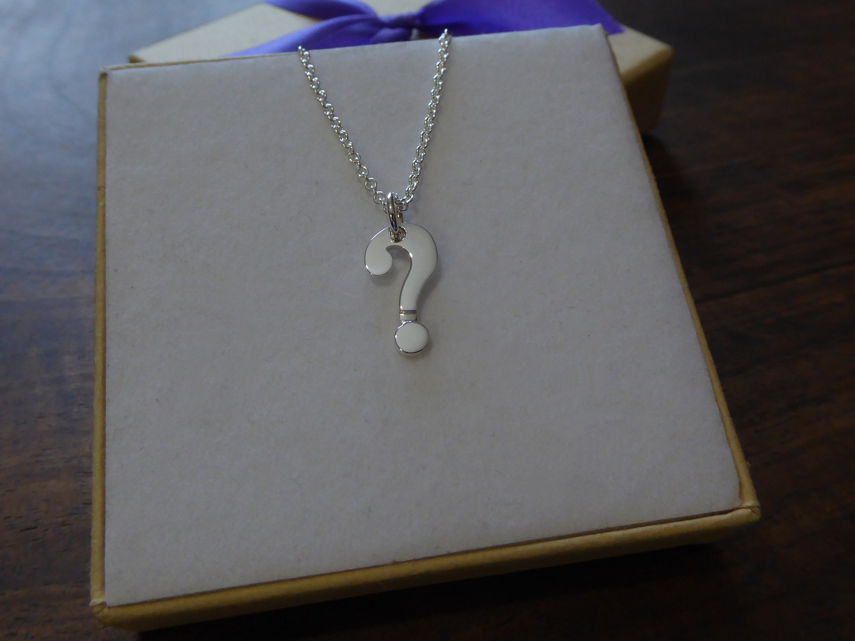 Question Mark Necklace Silver Punctuation Pendant - Etsy UK