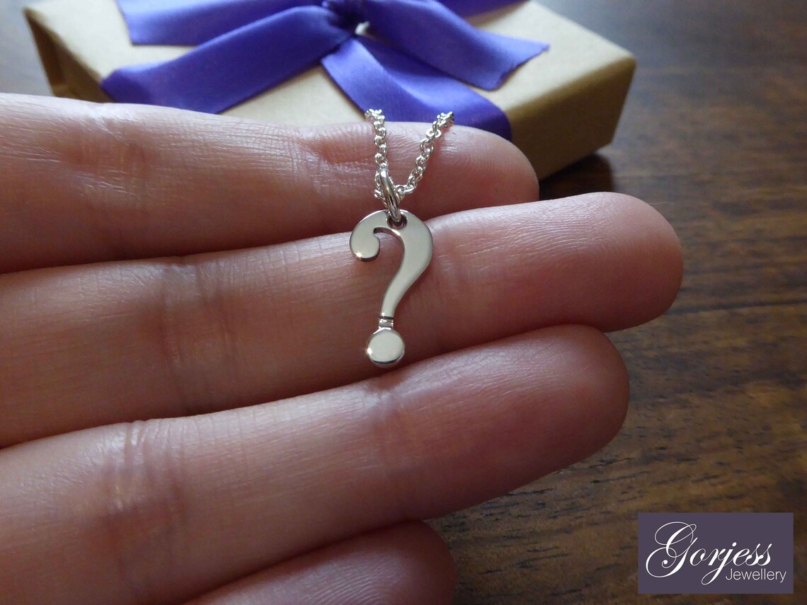 Question Mark Necklace, Silver Punctuation Pendant - Etsy UK