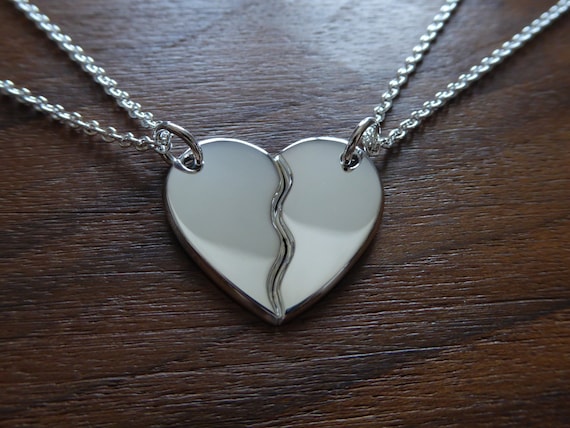 Two Piece Heart Puzzle Best Friends Pendant Necklaces 2 | Etsy