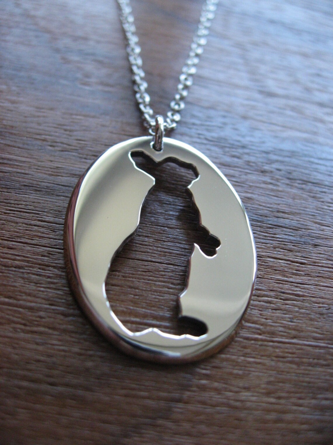 Silver Rabbit Pendant Necklace - Etsy