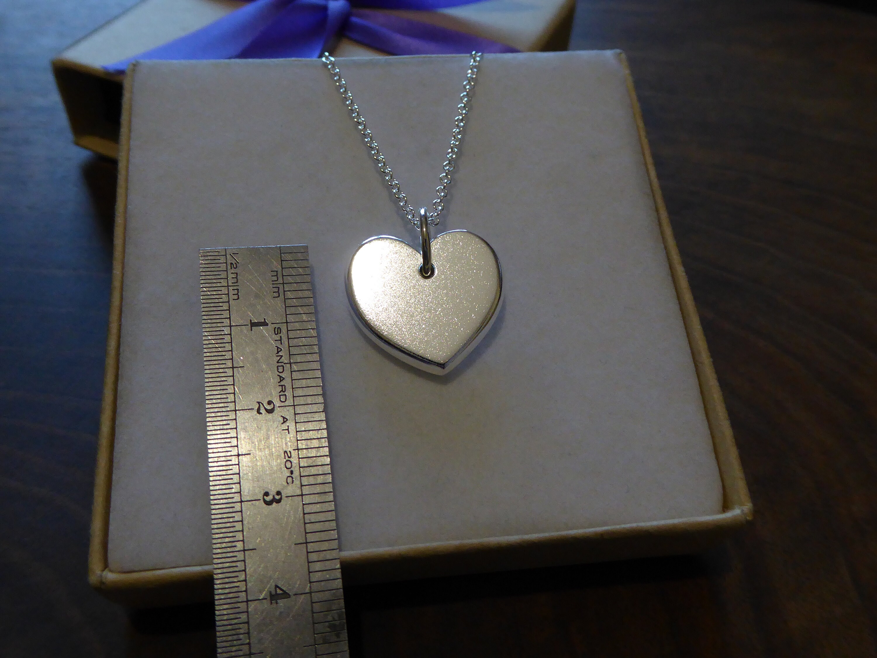 Chunky Silver Heart Pendant Necklace Handmade - Etsy UK