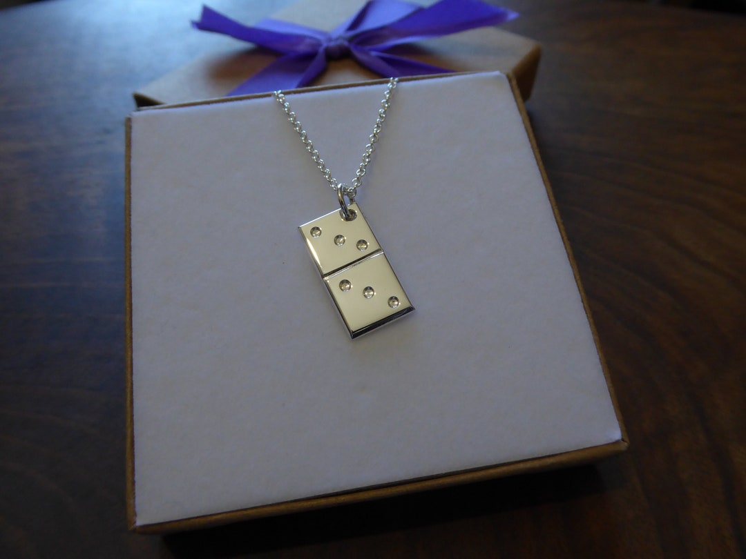 Silver Domino Charm - Etsy