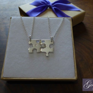 Two Miniature Personalised Edge Puzzle Pendant Necklaces - Etsy
