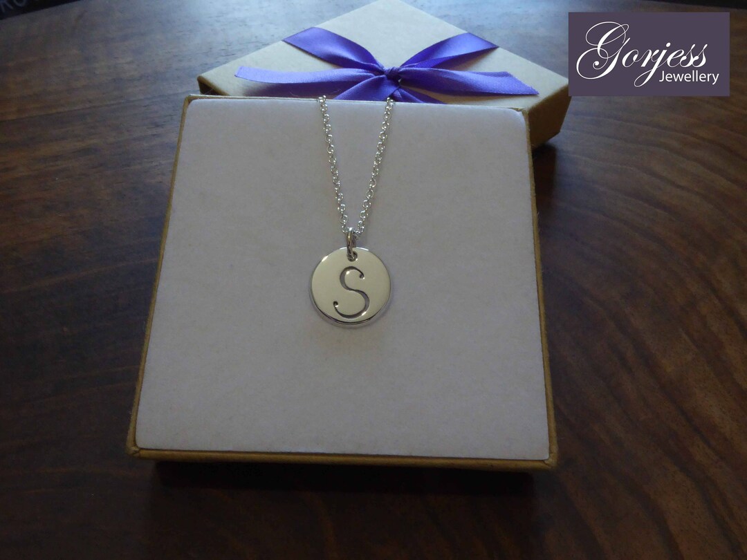 Initial in argento fatto a mano - Collana S - Ciondolo lettera ...