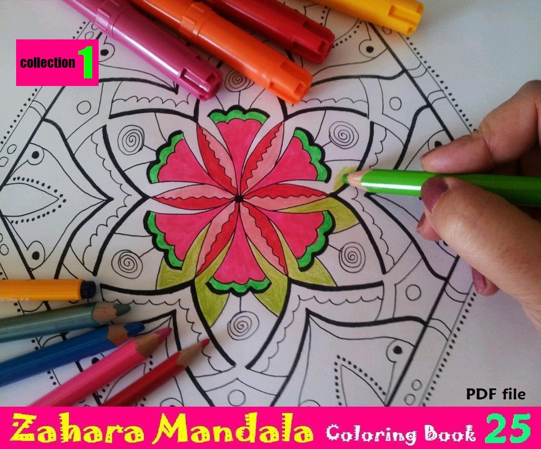 Mandala Coloring (PDF File Download) 25 Designed Printable Pages, by ...