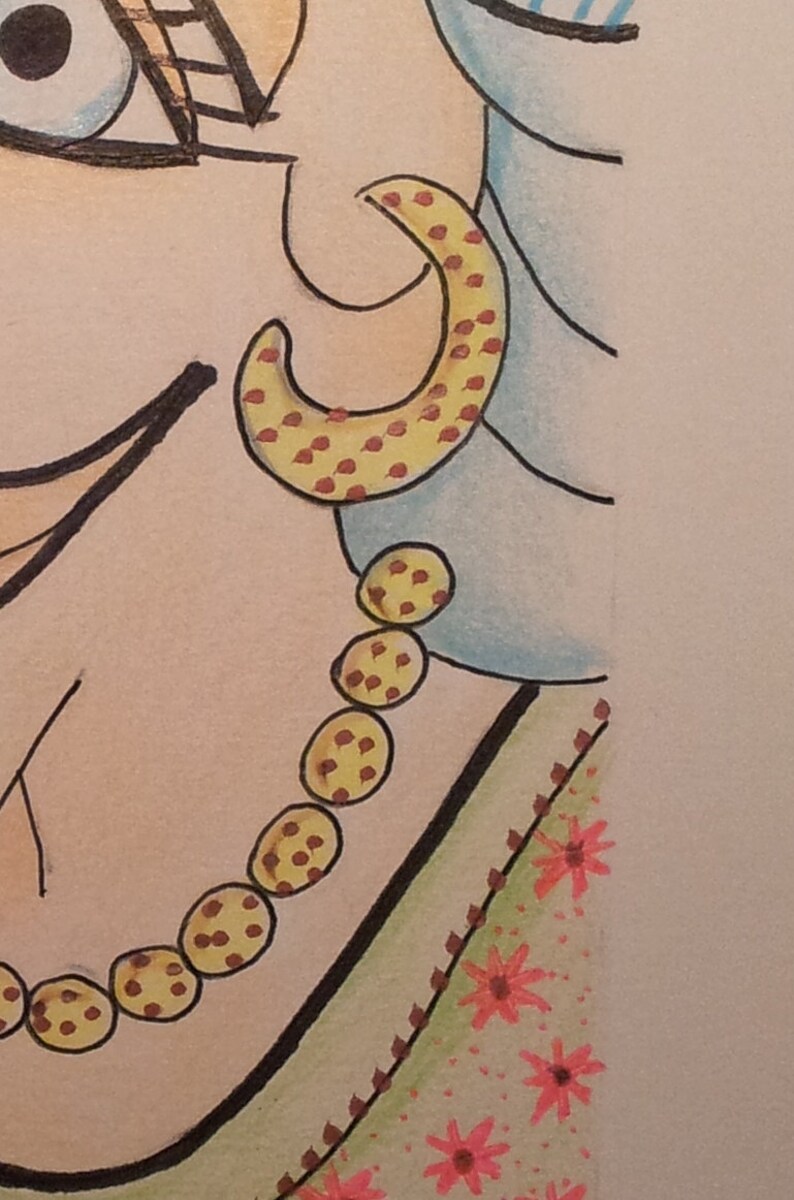 Funky Face Portrait Original Painting 6/4 Illustration - Etsy