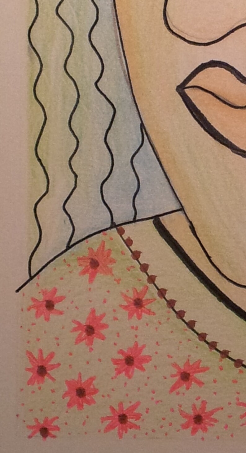 Funky Face Portrait Original Painting 6/4 Illustration - Etsy Israel