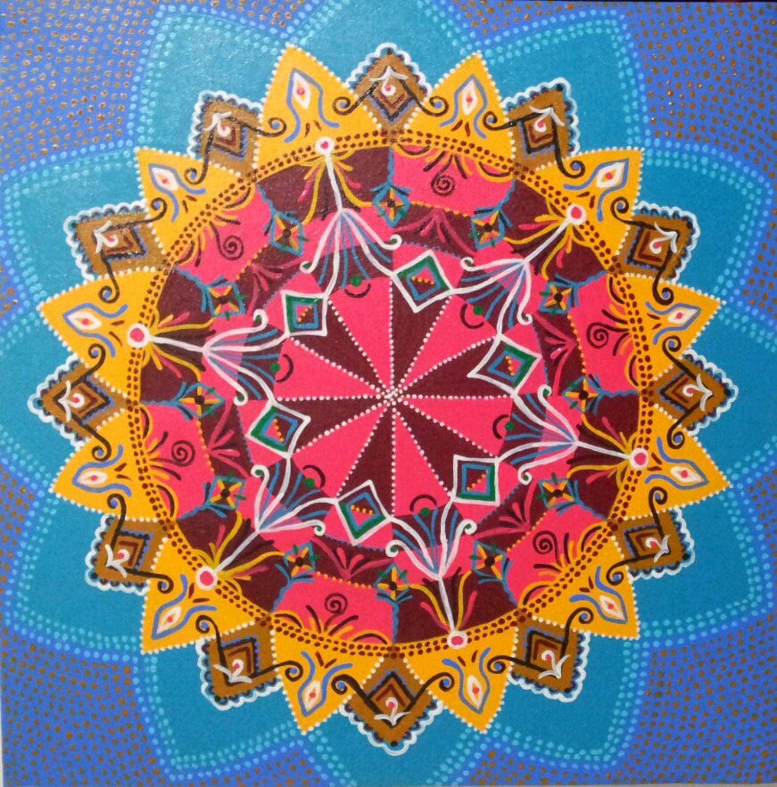 Hot-spicy Mandala - Original Painting - Etsy