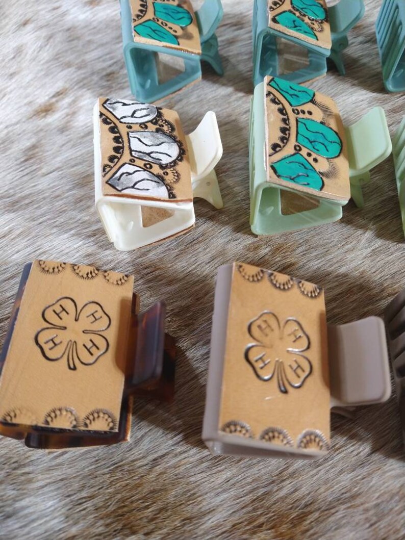 Western Hair Clips. Leather Claw Clips. Western Hair - Etsy