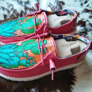 Women's Hey Dudes, Western Shoes, Tooled Leather Shoes, Cactus Hey ...