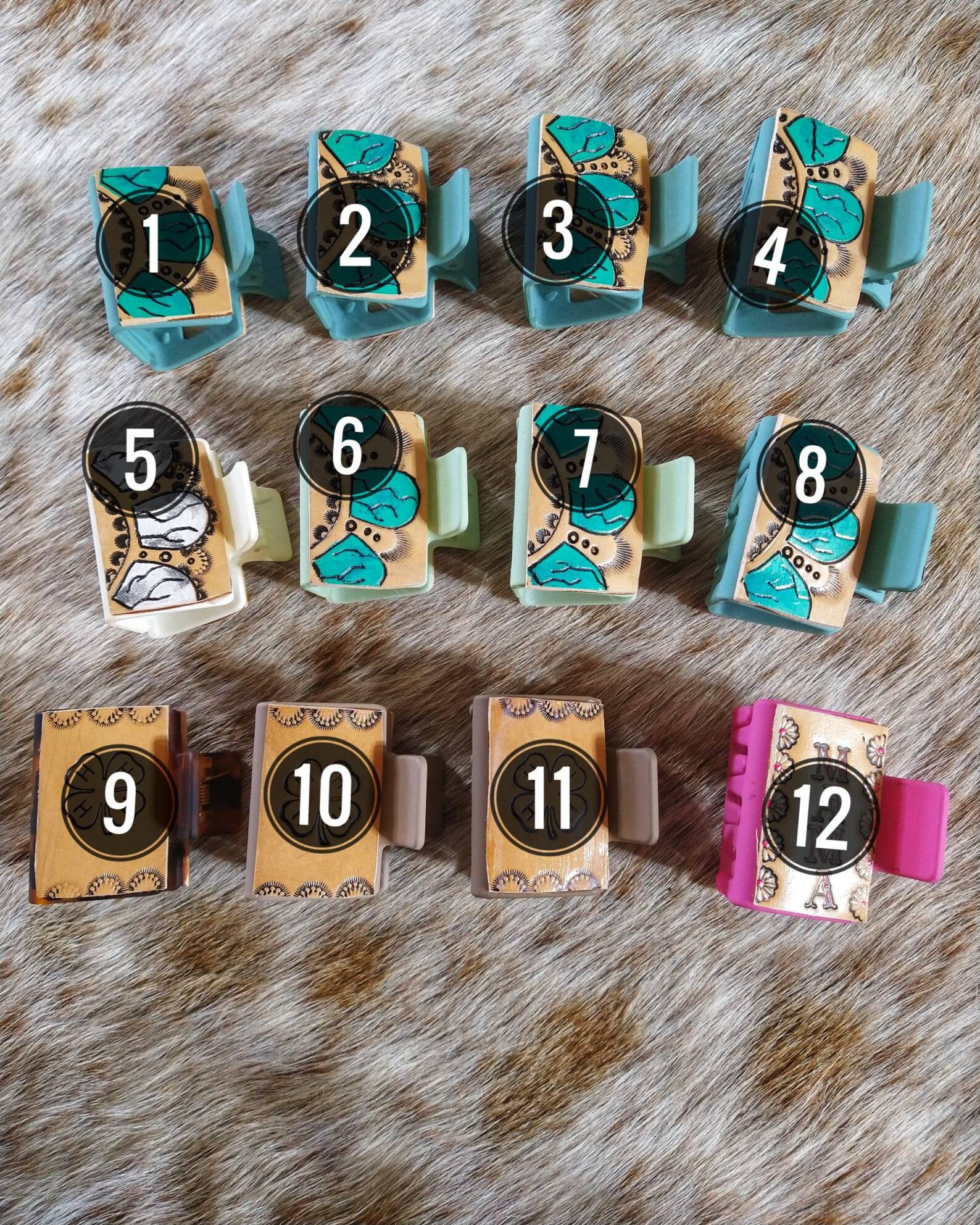 Western Hair Clips. Leather Claw Clips. Western Hair - Etsy