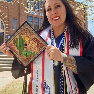Tooled Leather Graduation Cap Topper, Leather Grad Cap, Western Grad ...
