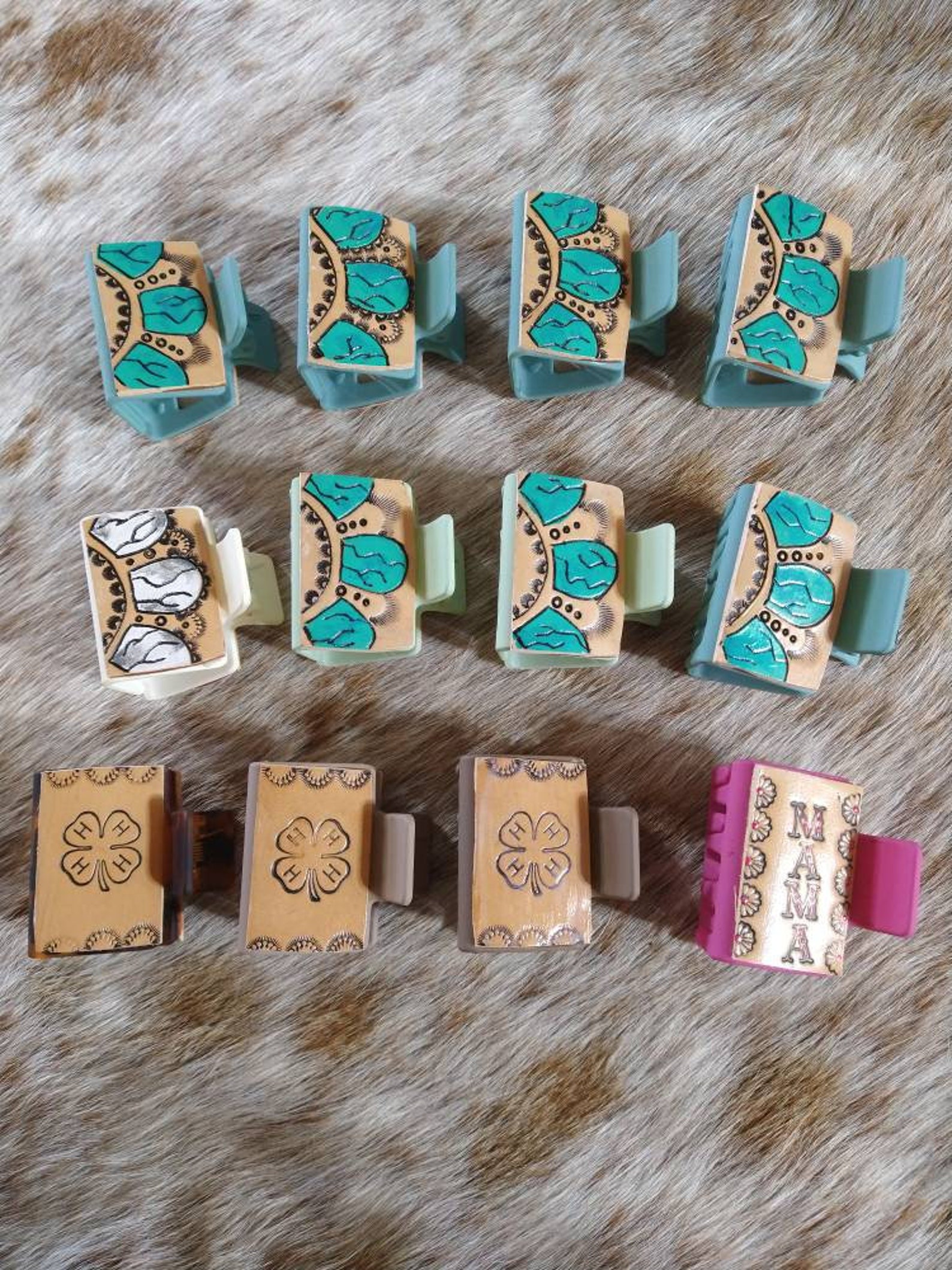 Western Hair Clips. Leather Claw Clips. Western Hair - Etsy