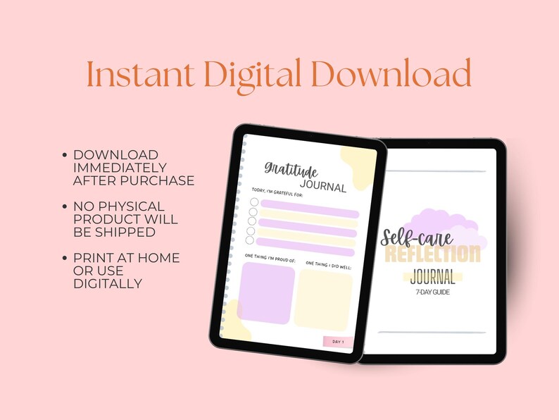 7-day Self Care Reflection Journal – Pastel Edition | Printable ...