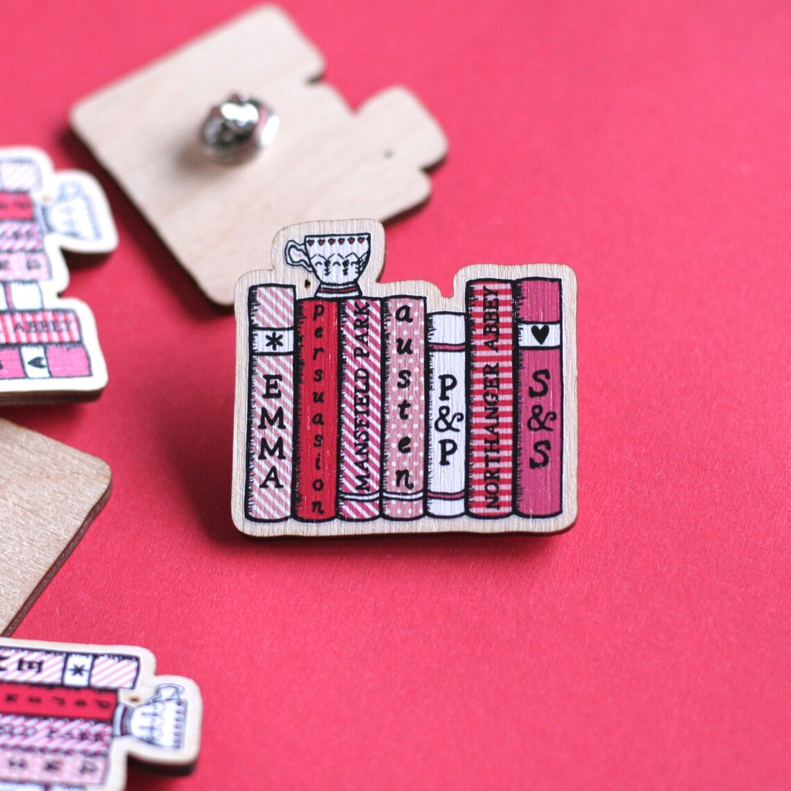 Jane Austen Pin Book Pin Jane Austen Wooden Pin Pride and - Etsy