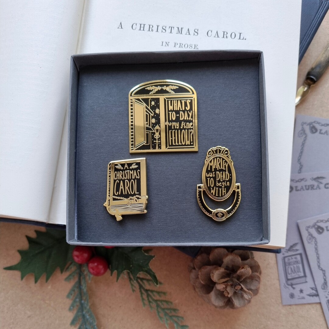 A Christmas Carol Set of Three Enamel Pins - Etsy
