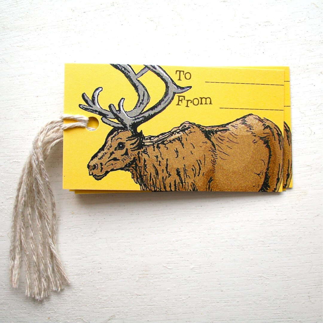 Reindeer Christmas Gift Tags - Etsy