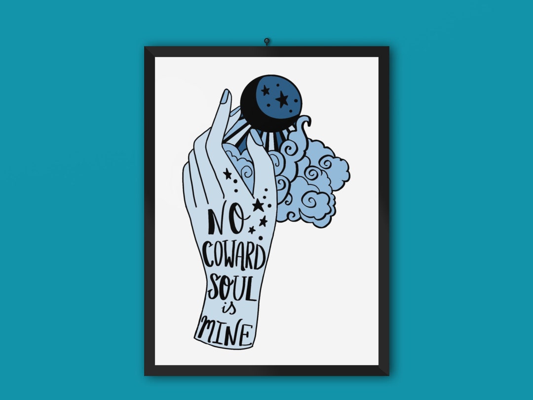 No Coward Soul is Mine Emily Bronte Print Blue - Etsy UK