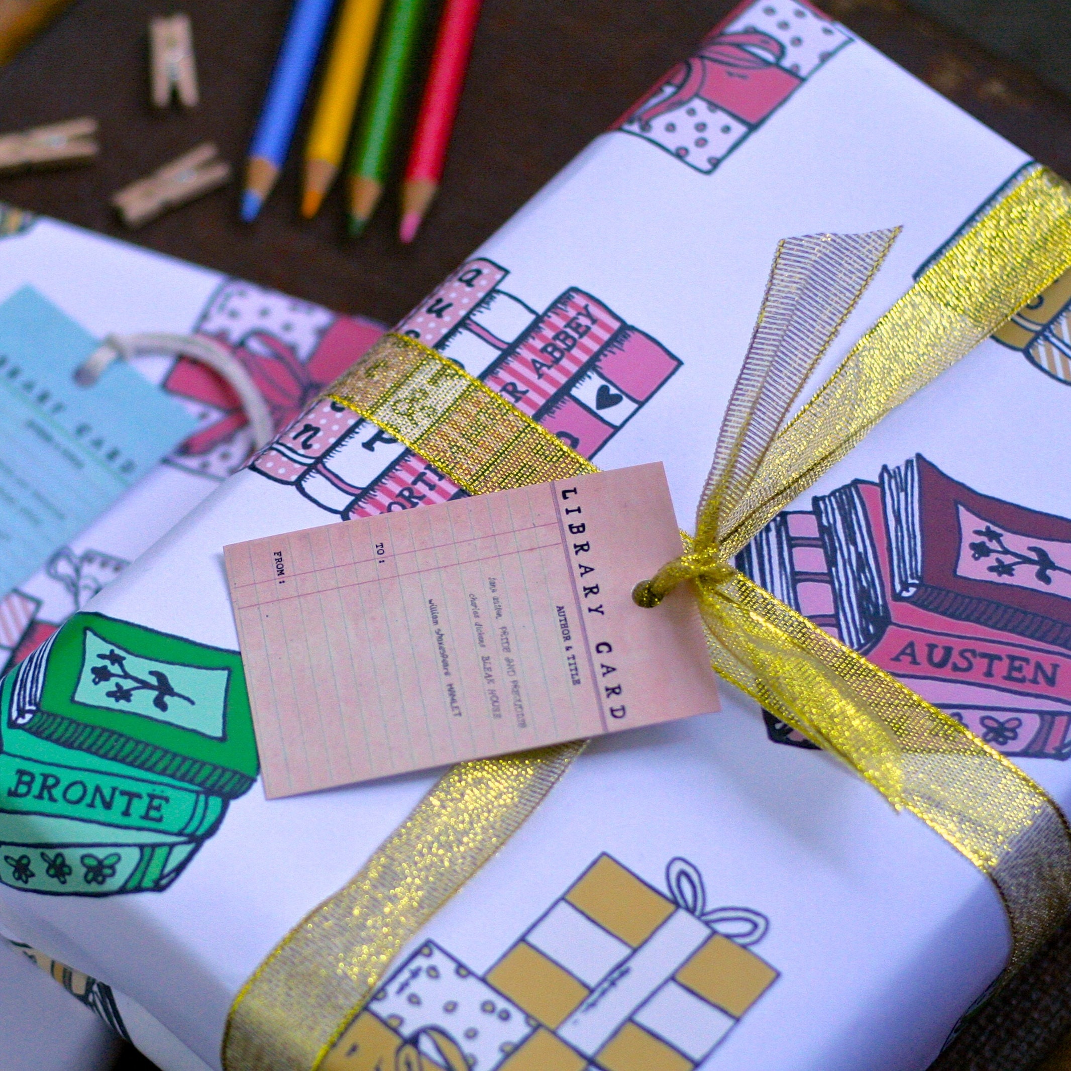 Books Wrapping Paper Gift Set | Etsy