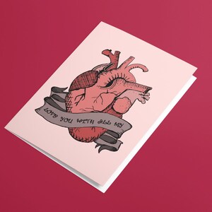 Anatomical Heart Valentine's Card Funny Valentine's Card Valentine Day ...