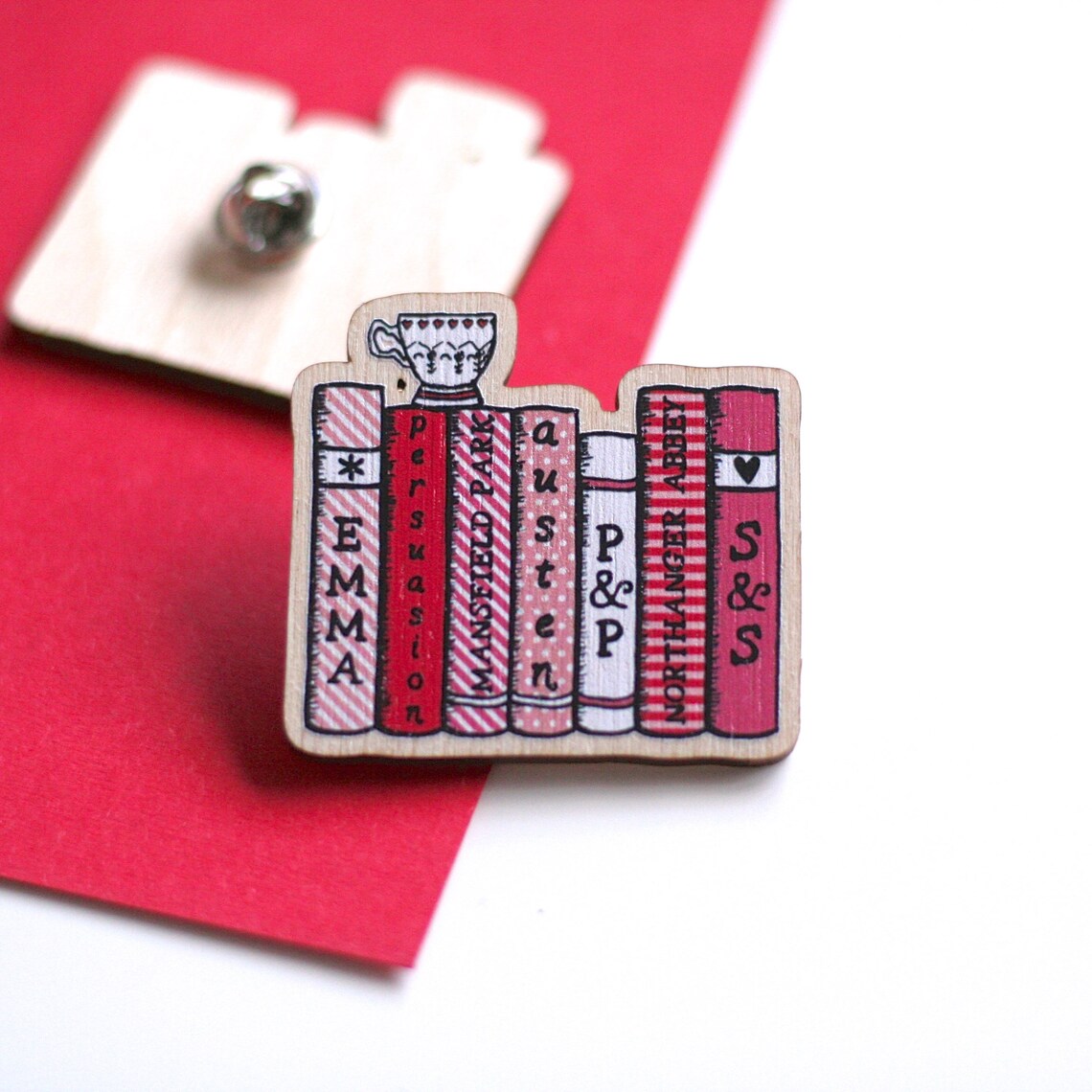 Jane Austen Pin Book Pin Jane Austen Wooden Pin Pride and - Etsy