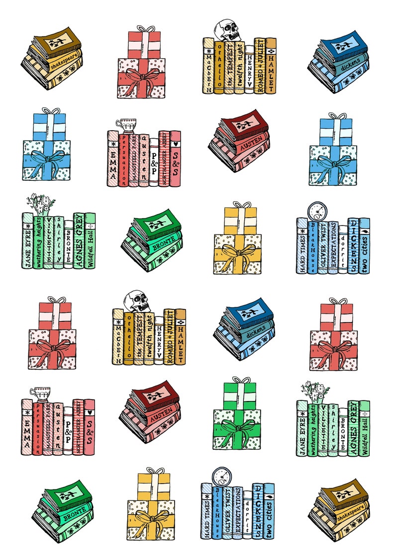 Books Wrapping Paper Gift Set | Etsy