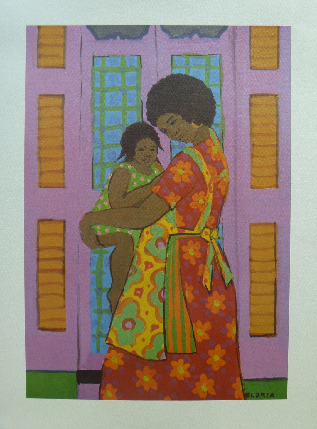 Vintage Caribbean Art, West Indian, Mother & Child, Gloria Lynn, St ...