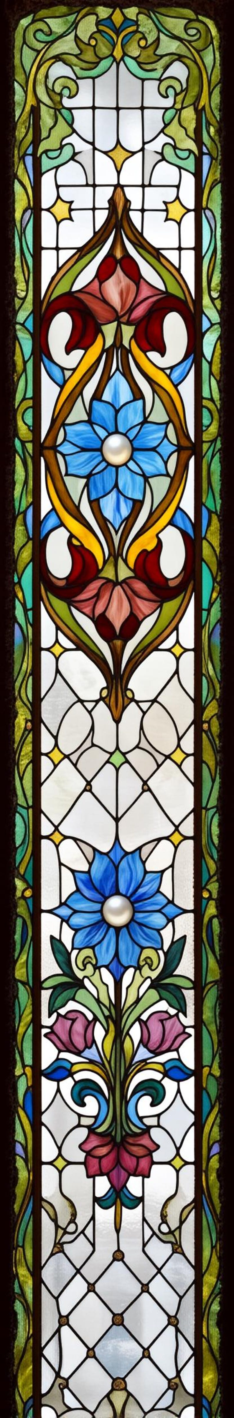 Vintage Stained Glass Sidelight Window Film – Victorian Front Door ...
