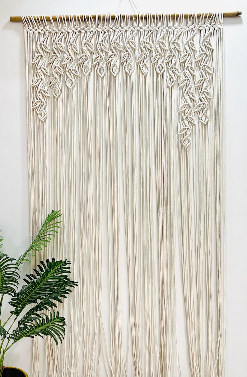Large Macrame Curtain Wall Hanging | Boho Door Fringe Room Divider ...