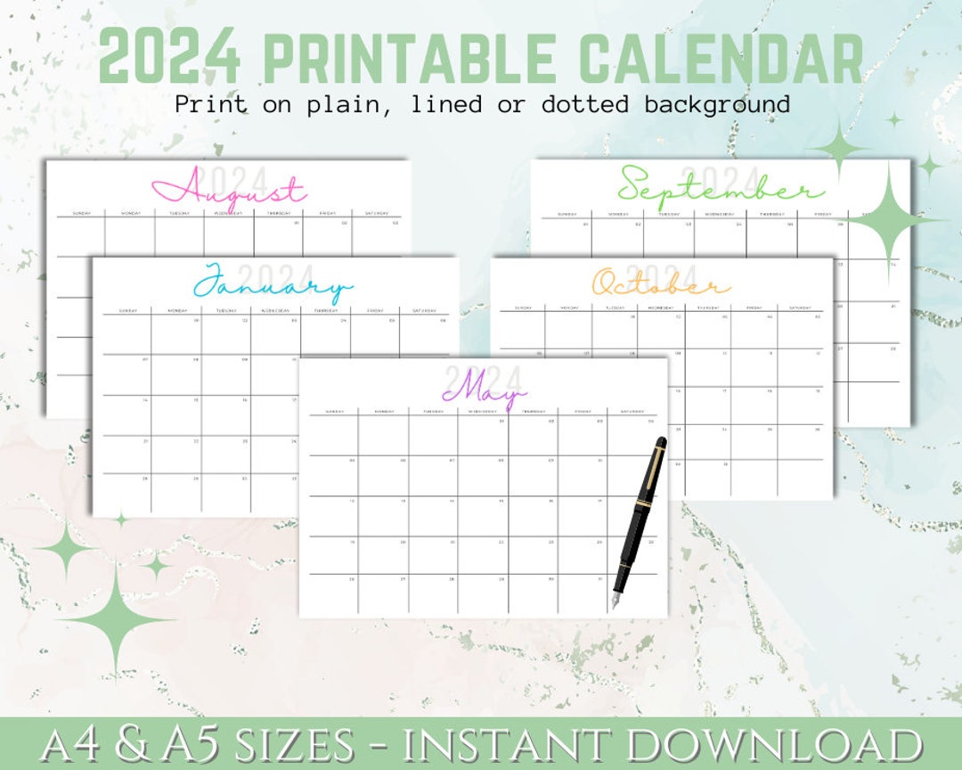 Printable 2024 Calendar Pages Printable Planner DIY Journal Print at ...
