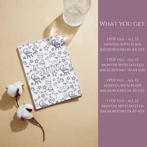 Printable Monthly Bullet Journal Covers A4/A5, Reusable & Customisable ...