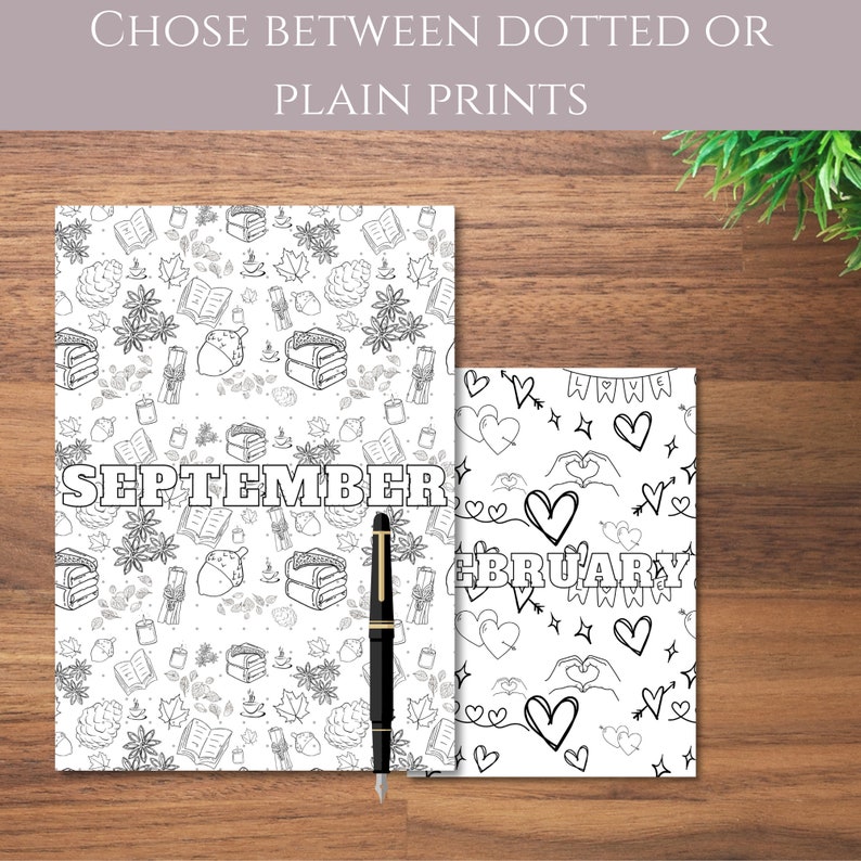 Printable Monthly Bullet Journal Covers A4/A5, Reusable & Customisable ...