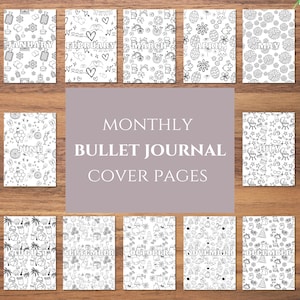 Printable Monthly Bullet Journal Covers A4/A5, Reusable & Customisable ...