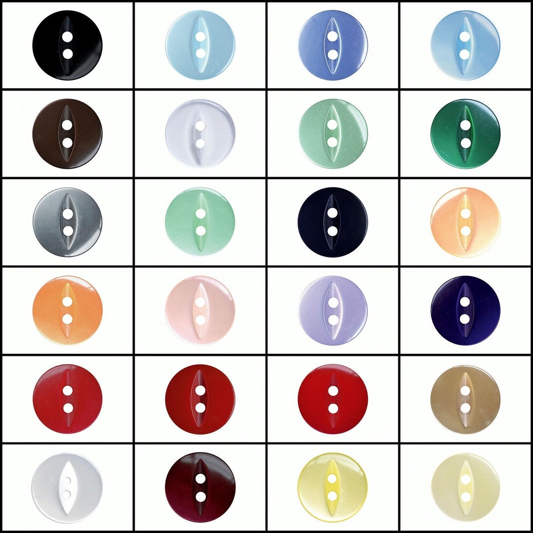 Round Fisheye Buttons - Two Hole - Polyester - 100 Button Packs - Etsy