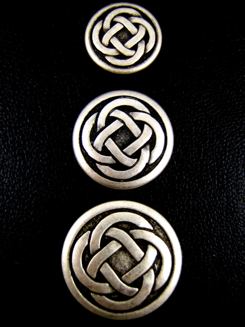 Round Celtic Knot Buttons Silver Oxidised Metal 3 Sizes - Etsy