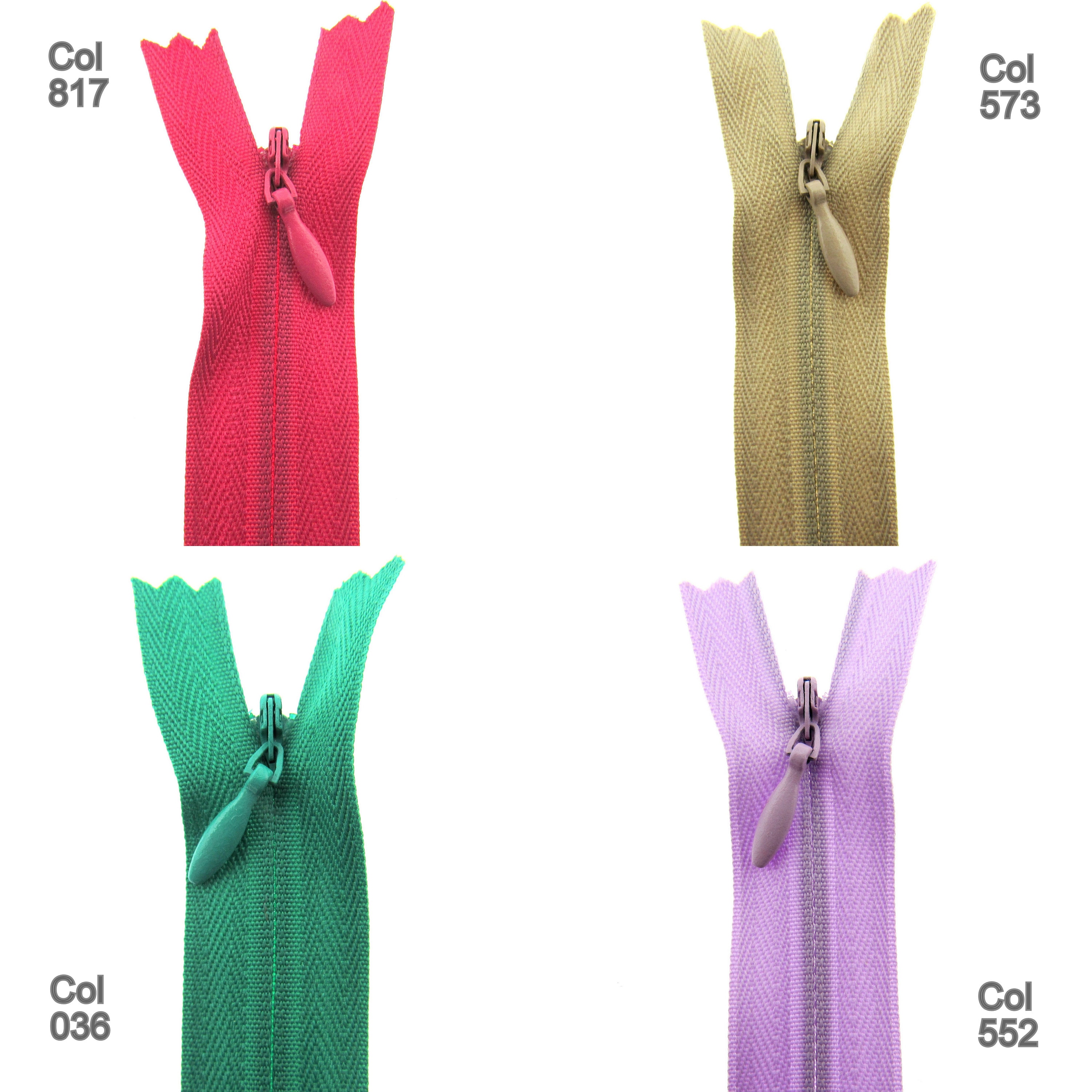 Concealed Invisible Zips / Zipper 30 Colours & 4 Sizes - Etsy UK