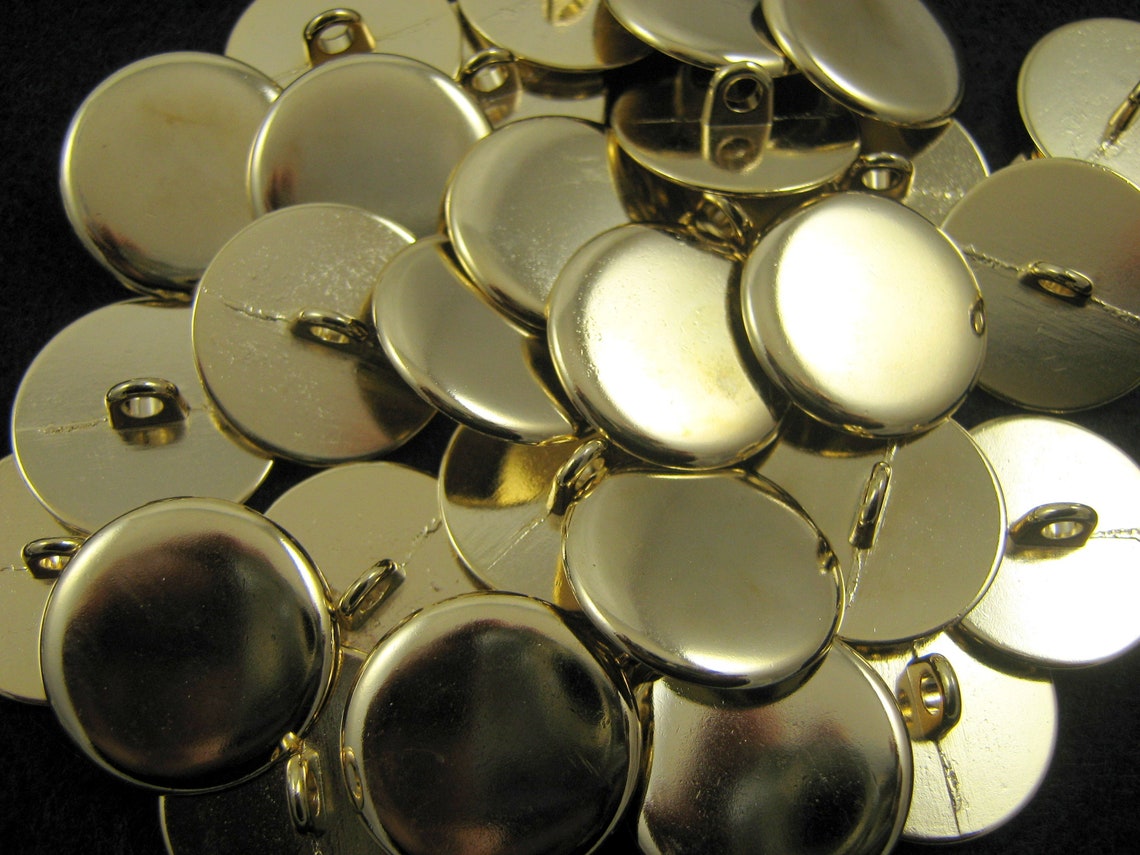 Round Polished Gold Metal Blazer Buttons With Shank 15mm & - Etsy