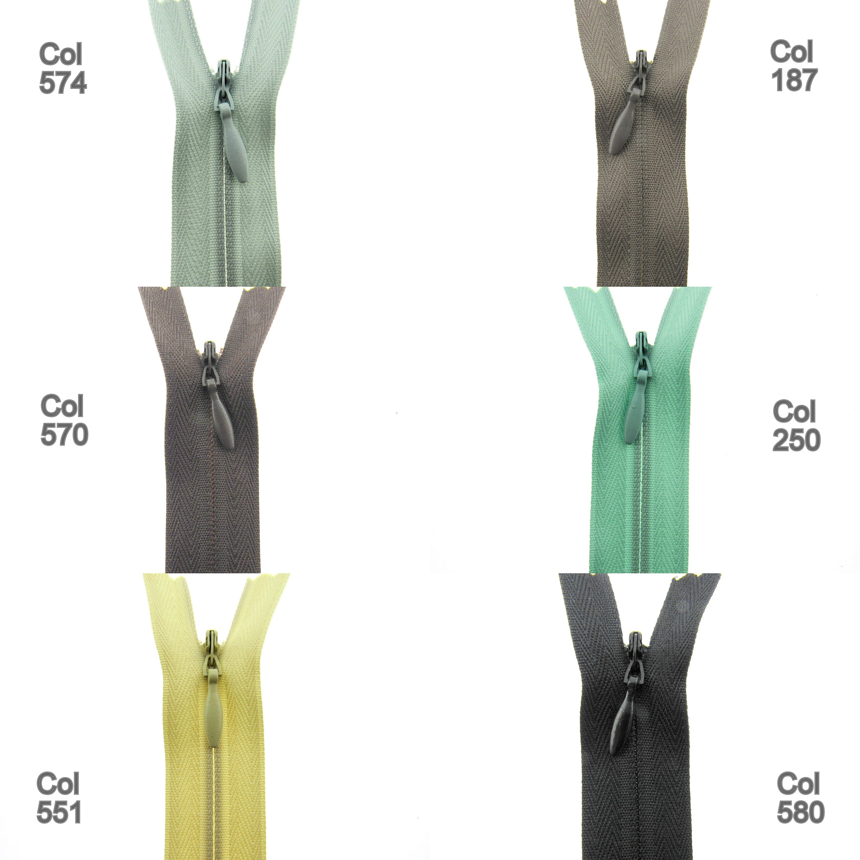 Concealed Invisible Zips / Zipper 30 Colours & 4 Sizes - Etsy UK