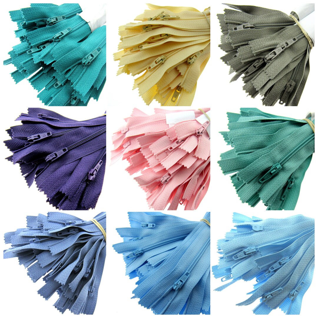 Closed End Nylon Zips With Colour Matched Puller Active Pack of 10 X 7 ...