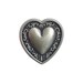 Metal Heart Buttons in Antique Silver Colour - Available in 3 Sizes ...