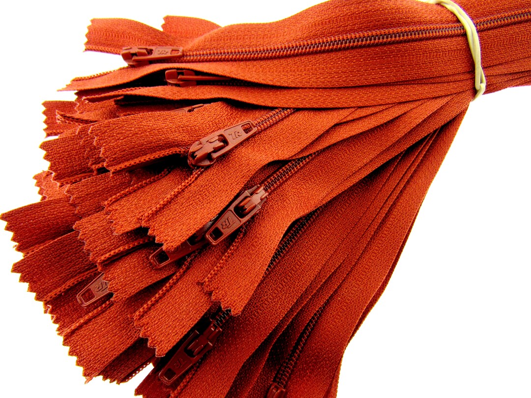Terracotta Closed End Nylon Dress Zips - Pack Size 10 X Zips - 13 Sizes ...