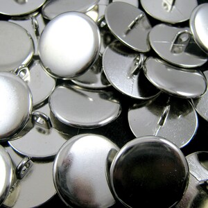 Round Polished Silver Metal Blazer Buttons With Shank 15mm & 20mm Best ...