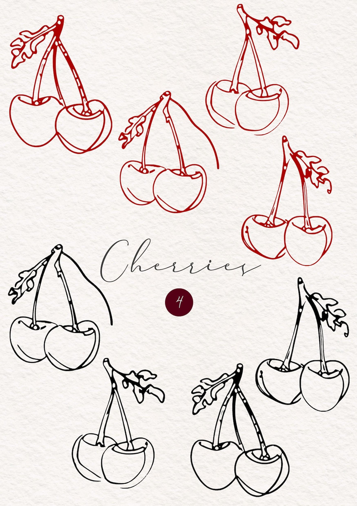 Cherry Doodle Png, Cherry Svg, Cherry Drawing Illustration, Cherry ...