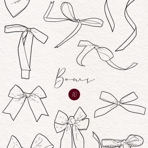 Hand-drawn Bows Line Art: PNG SVG Clipart (digital Download) - Etsy