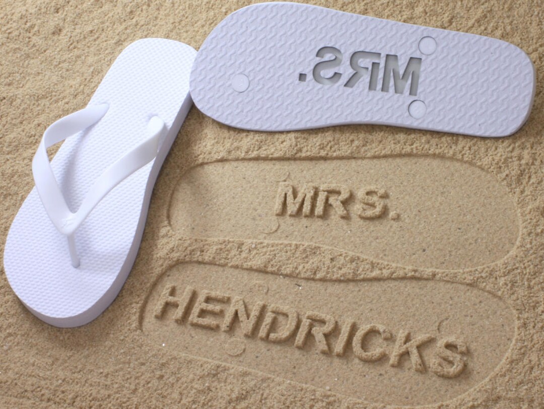 Bride Name Custom Flip Flops - Personalized Wedding Bridal Name ...