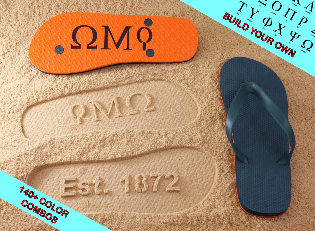 Design Your Own Greek Sorority / Fraternity Flip Flops - 140+ Color ...