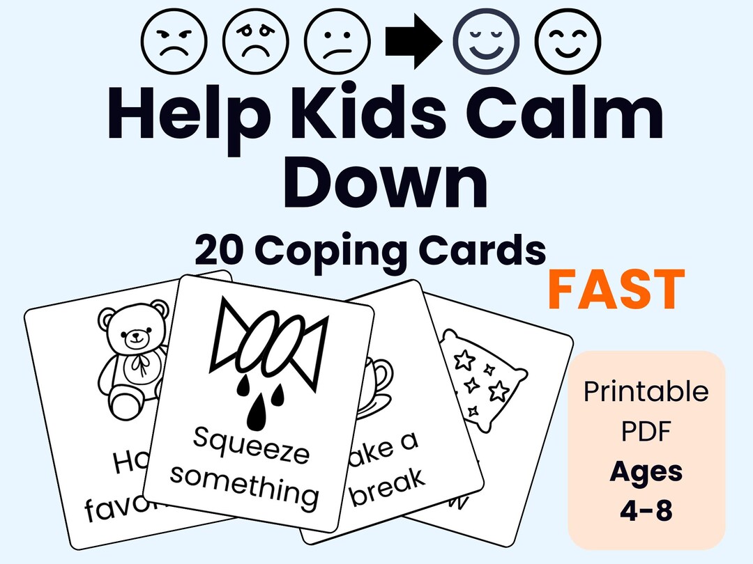 Calm Down Cards for Kids | Coping Skills Printable | Help Kids Manage ...
